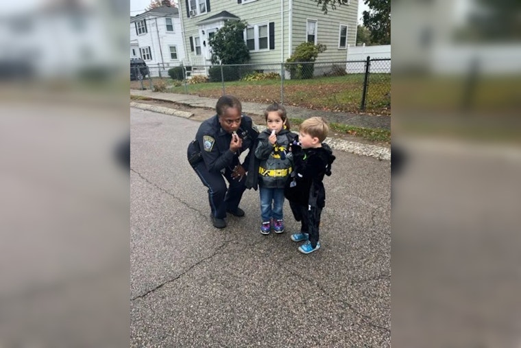 Boston PD Engage in Community Bonding at Needham Road Block Party