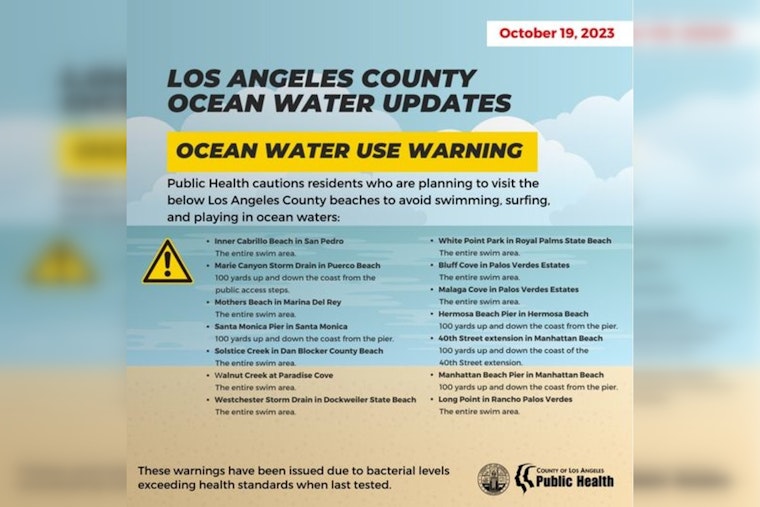 Health Department Warns Visitors of Major Los Angeles Beaches Due to