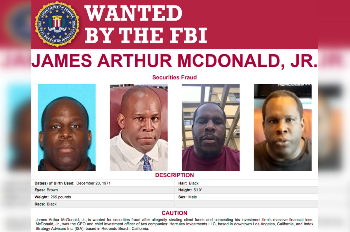 Financial Fugitive Feasts on Funds, FBI Hunts "Jamie" McDonald Jr. on