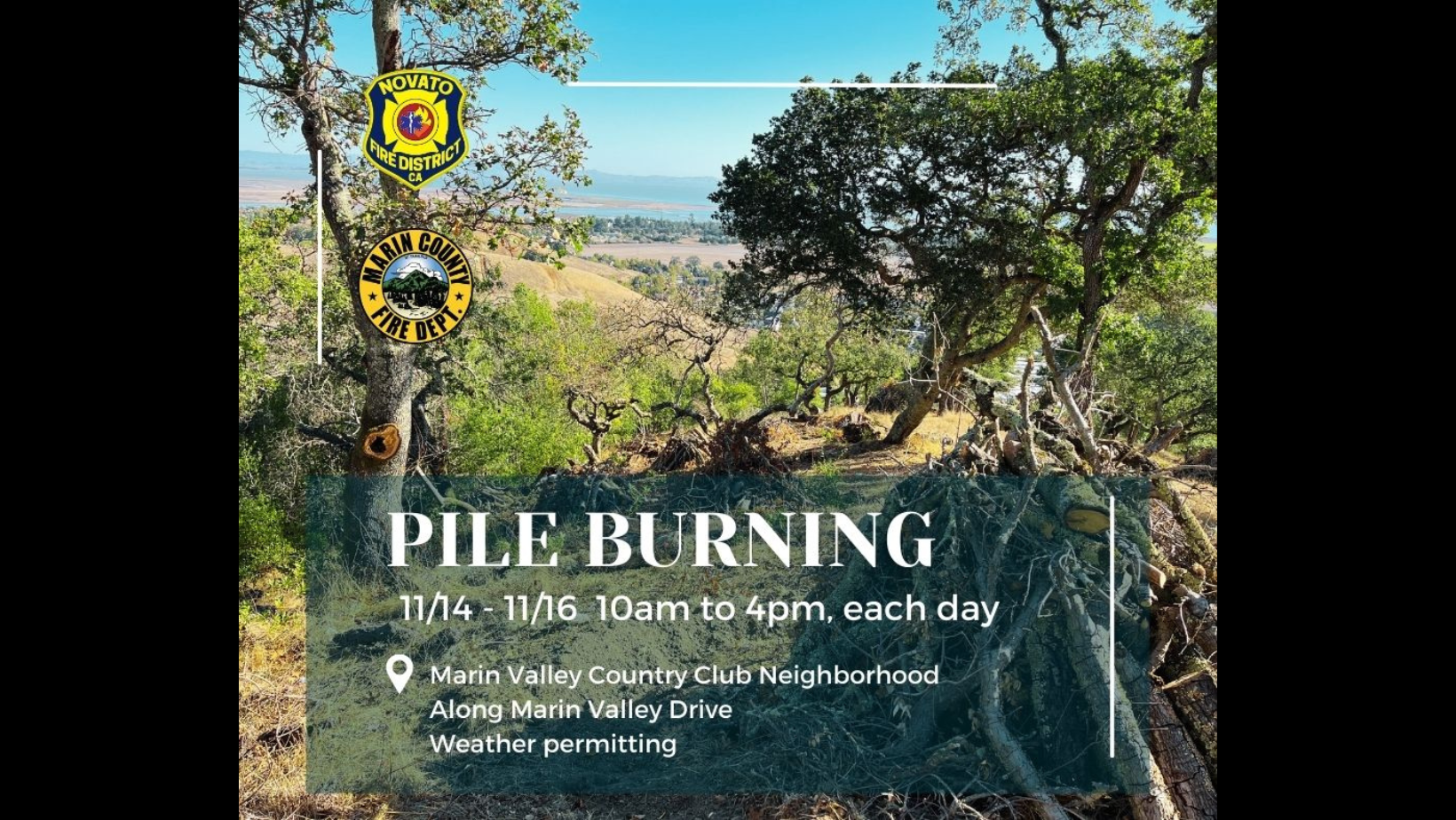 Novato Residents Brace for Planned Pile Burning in Greater Novato