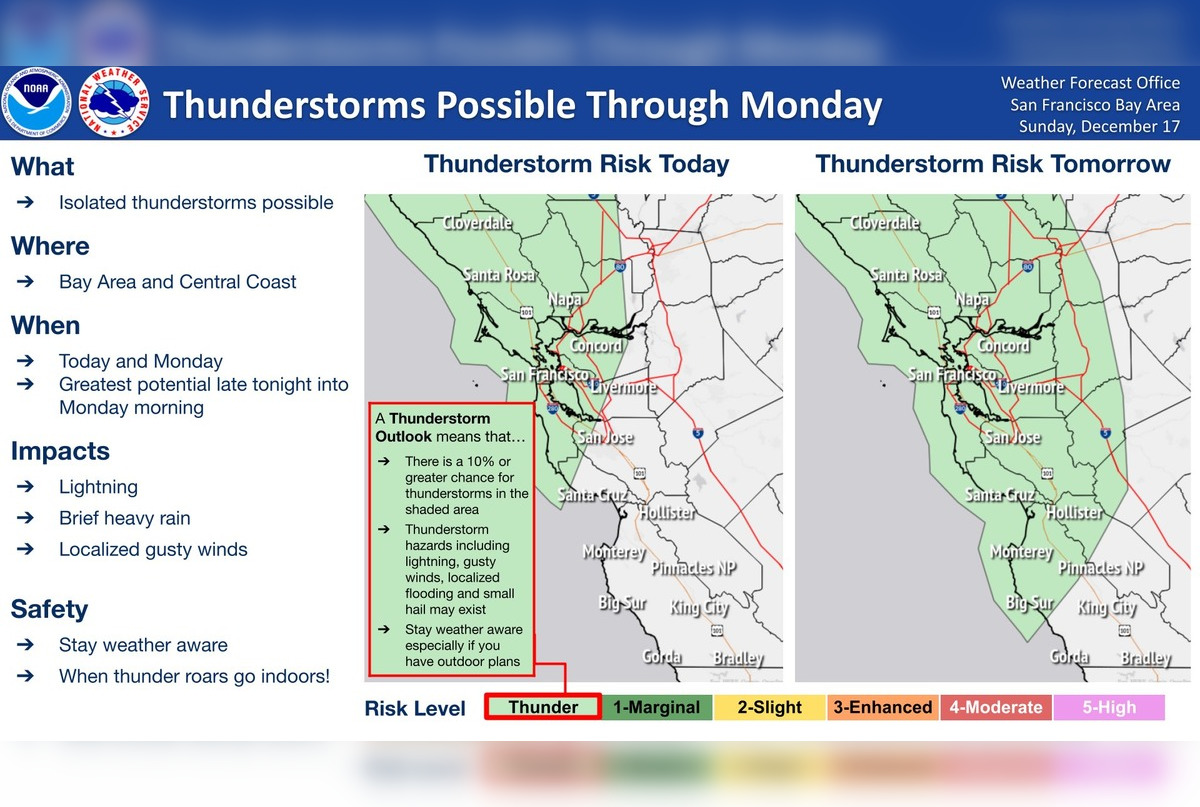 Bay Area on High Alert, NWS Warns of Imminent Storms and Thunder as