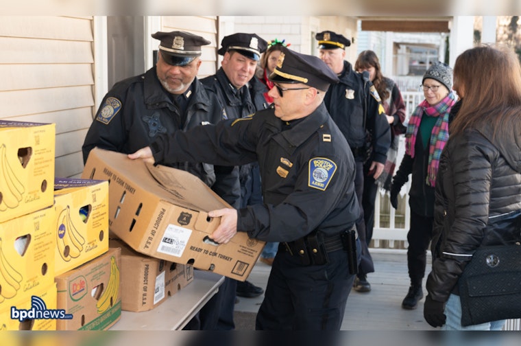 Boston Police Captain and Officers Partner with Local Businesses to