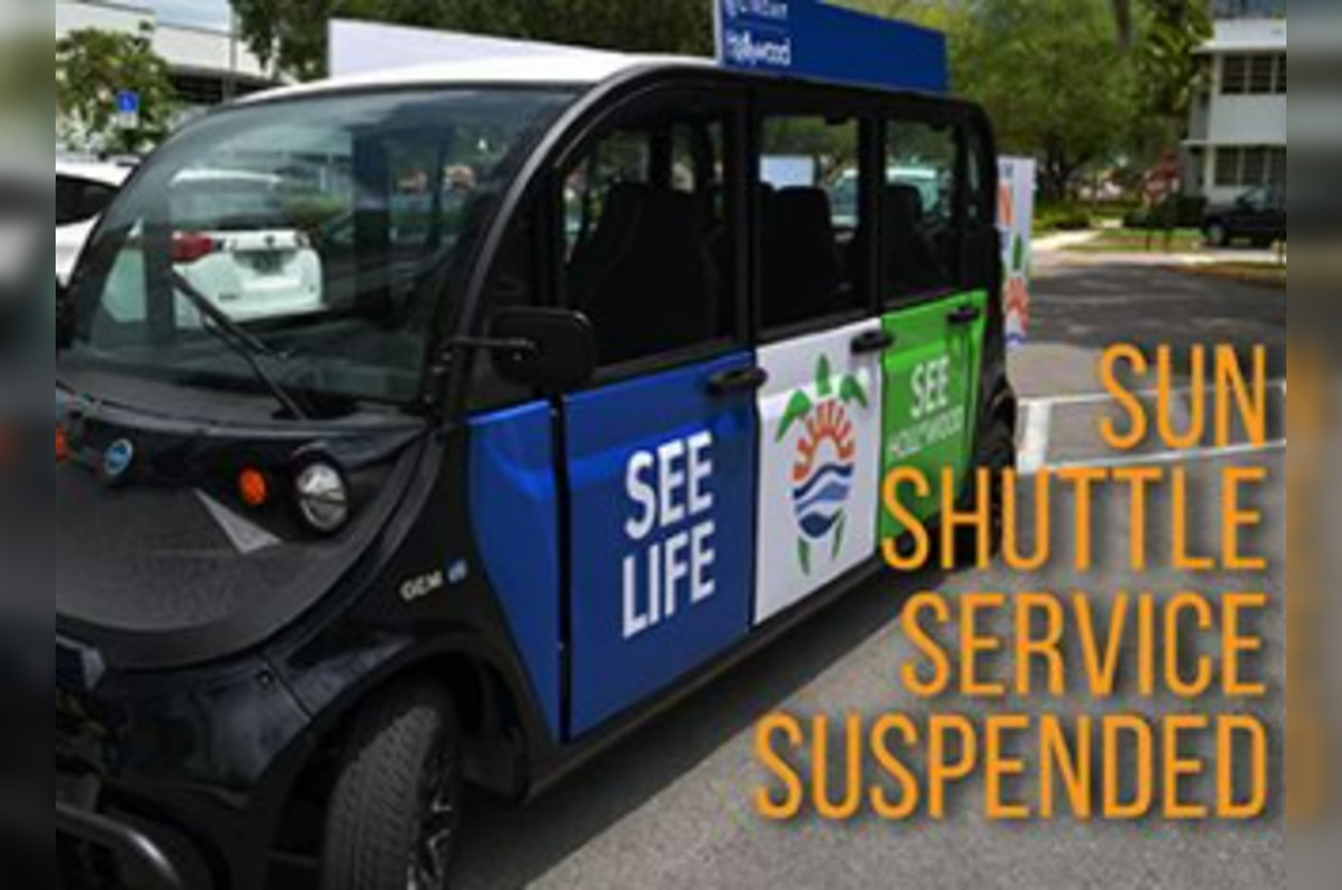 Hollywood Beach's Sun Shuttle Service Suspended Amid Strong Winds,