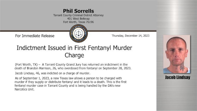 Jacob Lindsay Indicted in Fentanyl Murder Charge, DA Takes