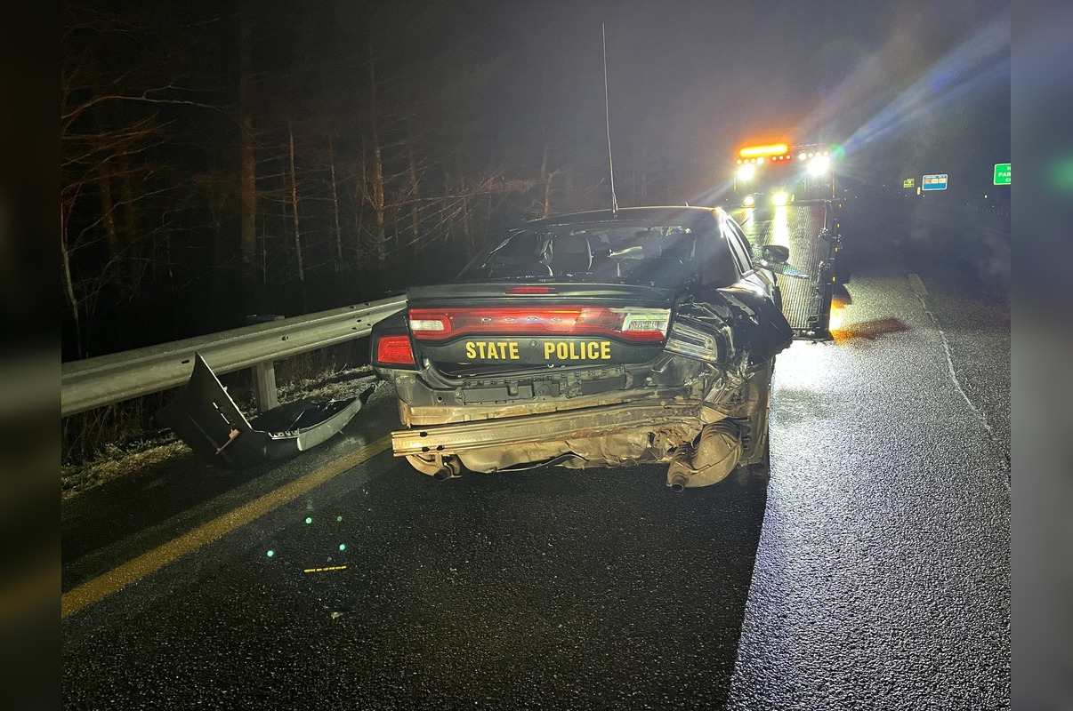 NH State Police Cruiser Hit on Ice-Slick I-93, Massachusetts Driver to