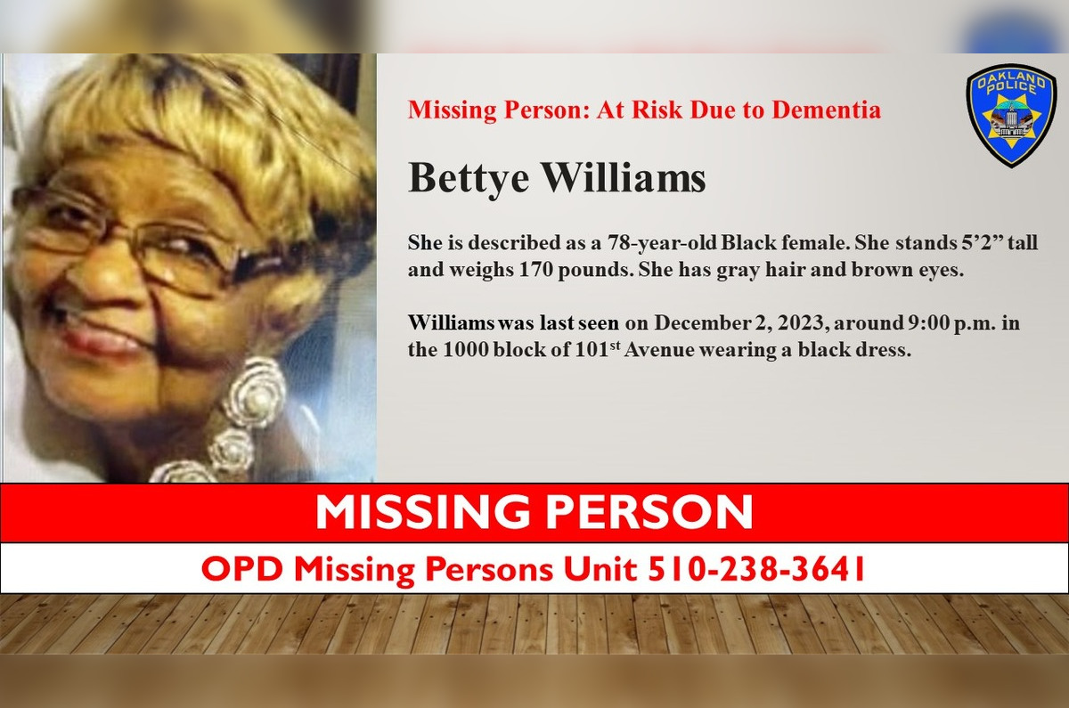 Oakland Police Seek Publics Help In Finding Bettye Williams At Risk