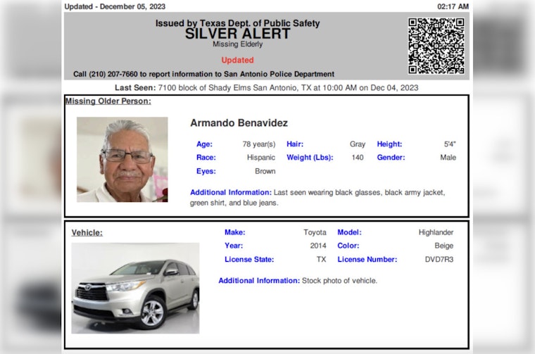 San Antonio Police Issue Silver Alert for Missing 78-Year-Old Armando