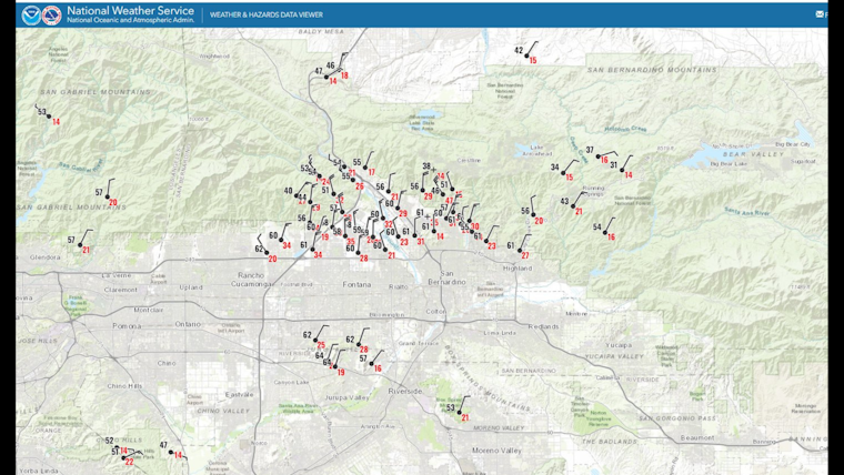 Southern California Alert, Santa Ana Winds to Amplify Through Cajon