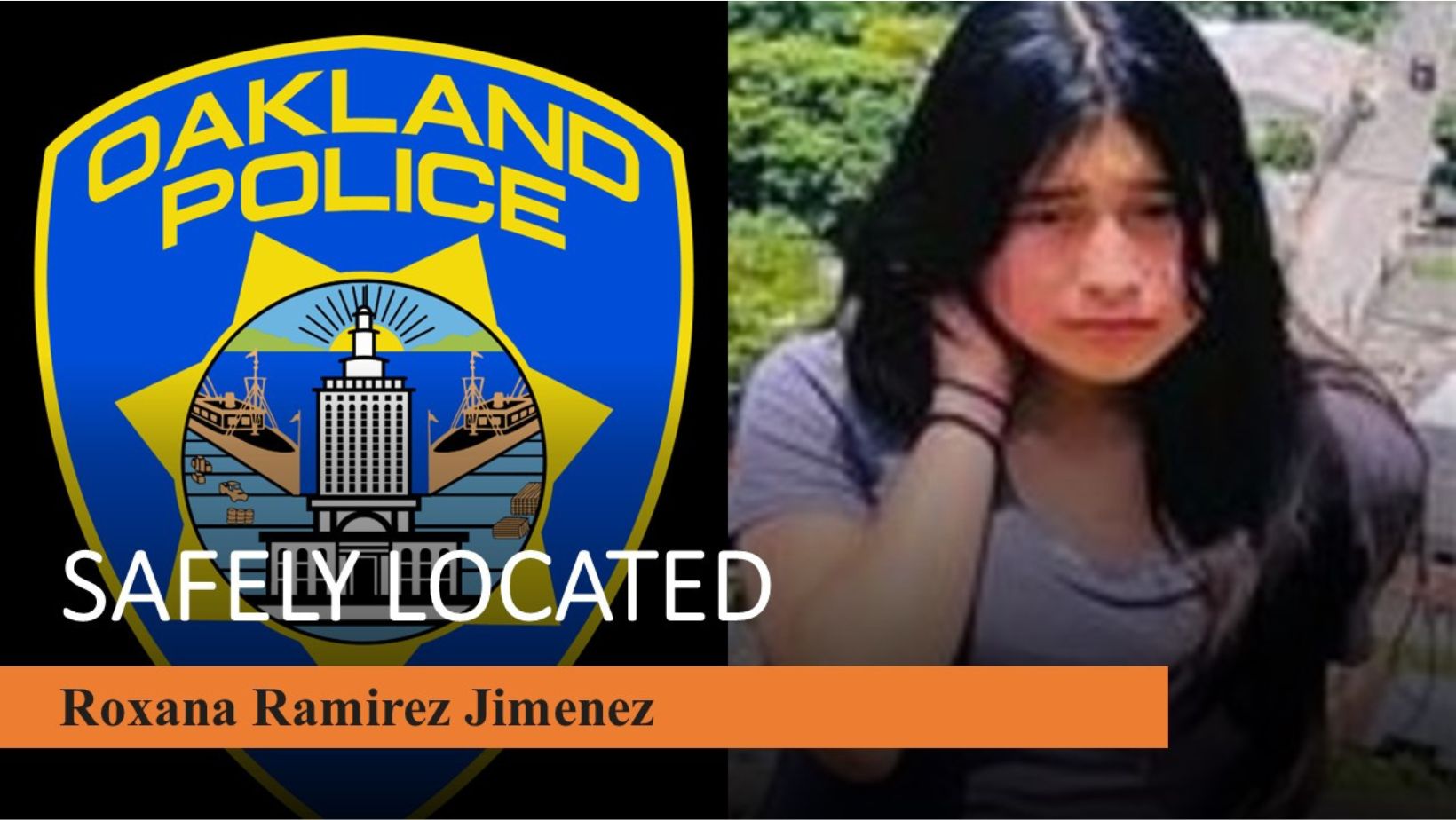 Oakland Teen Roxana Ramirez Jimenez Found Safe