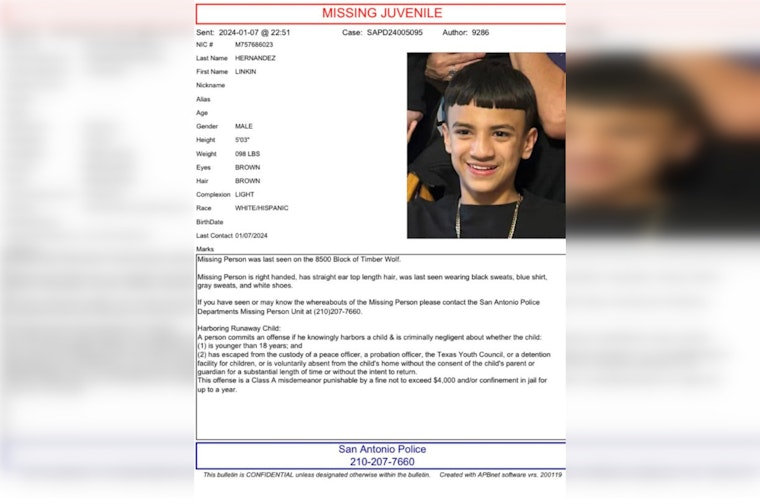 Amber Alert Issued for Missing 12-Year-Old Boy in San Antonio, Urgent
