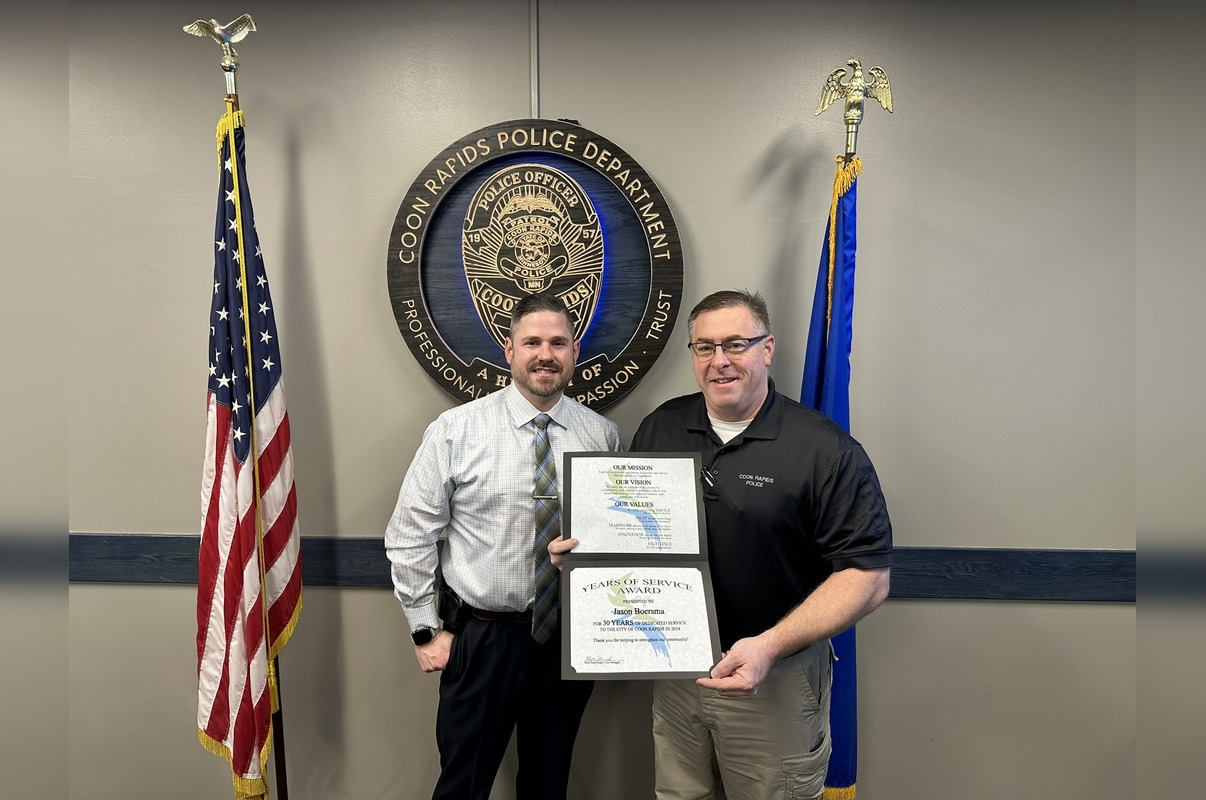Coon Rapids Celebrates Detective Jason Boersma's 30 Years of Service