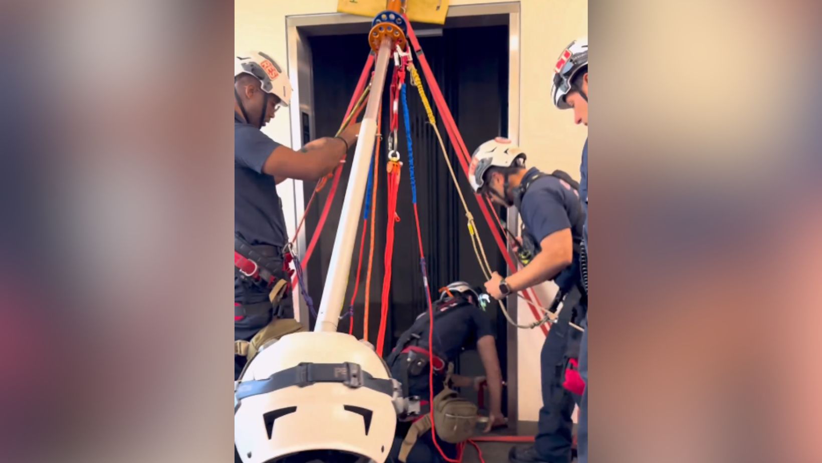 Miami Fire-Rescue Units Conduct High-Risk Elevator Rescue at