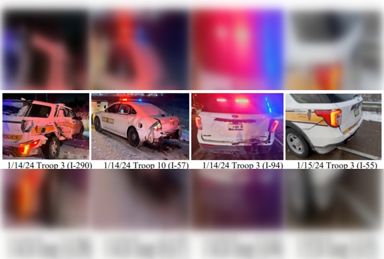 Multiple Illinois State Police Vehicles Struck Over MLK Weekend,