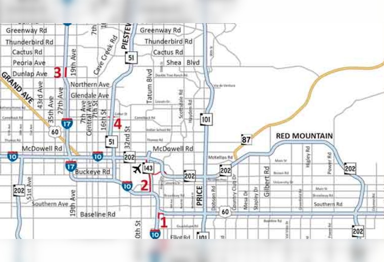 Phoenix Drivers Alerted to Freeway Closures and Detours Amid I-10