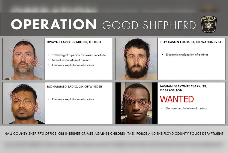 Three Arrested, One Sought After Hall County Undercover Child Sex