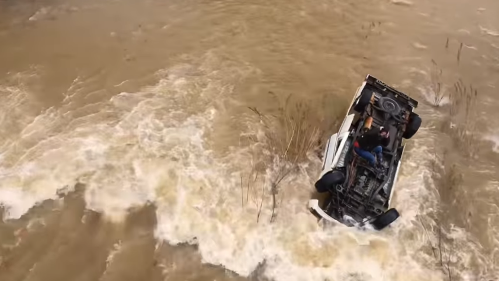 VIDEO: Woman Rescued from Overturned Truck in Livermore Creek by CHP