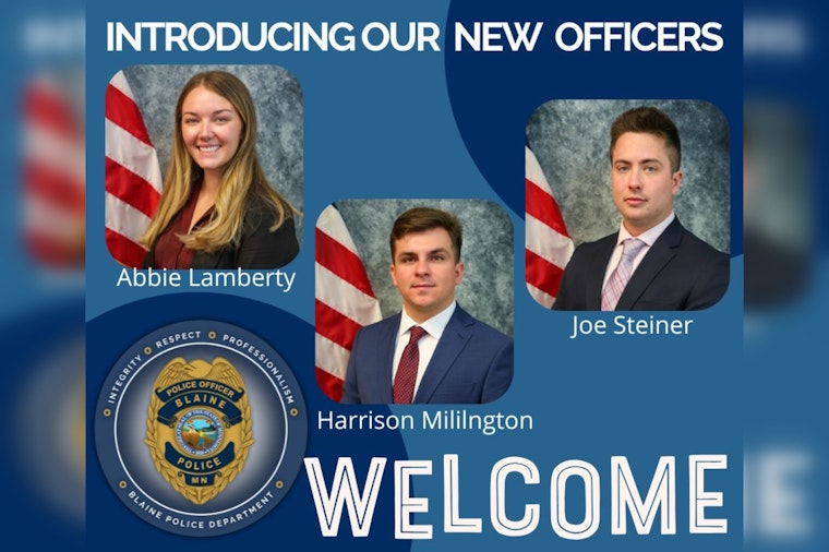 Blaine Police Department Welcomes Three New Officers to Strengthen