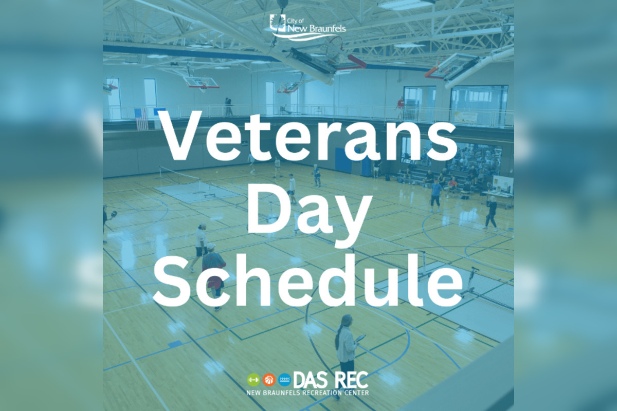 Das Rec in New Braunfels Announces Special Veterans Day Hours and