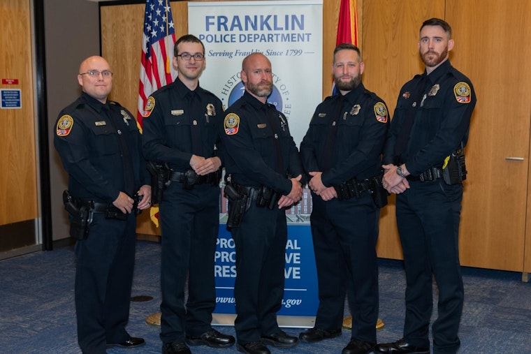Franklin Police Department Welcomes Five New Officers with Diverse