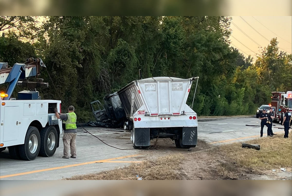 Houston Traffic Alert: Hazmat Spill and Truck Fire Closes Northbound