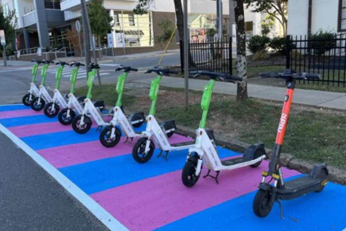 Raleigh's Scooter Corrals on Glenwood South Corridor Boast Colorful