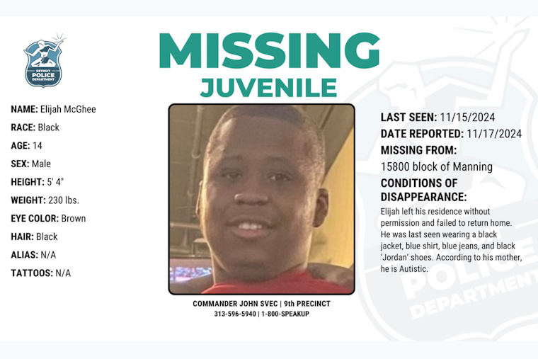 Detroit Police Seek Public Help to Locate Missing 14-Year-Old Boy with