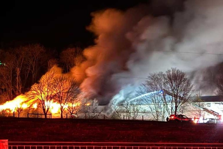 Firefighters Across Four Counties Battle Three-Alarm Barn Fire in
