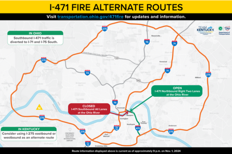 Latest I-471 Bridge Repairs Progress: Additional Shoring Towers and