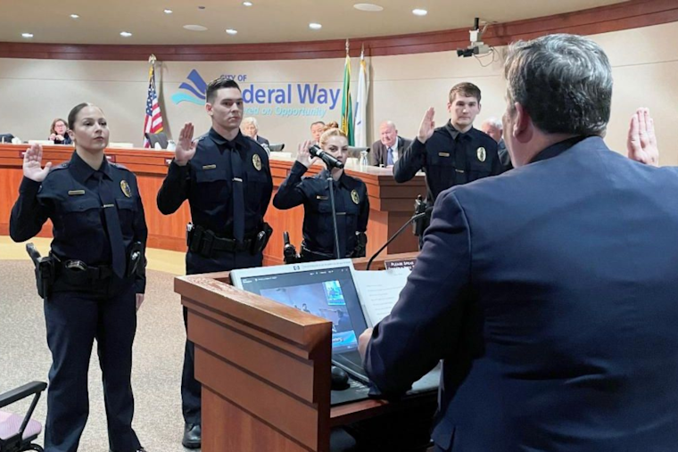 New Officers Join Federal Way Police Department, City Leaders Attend