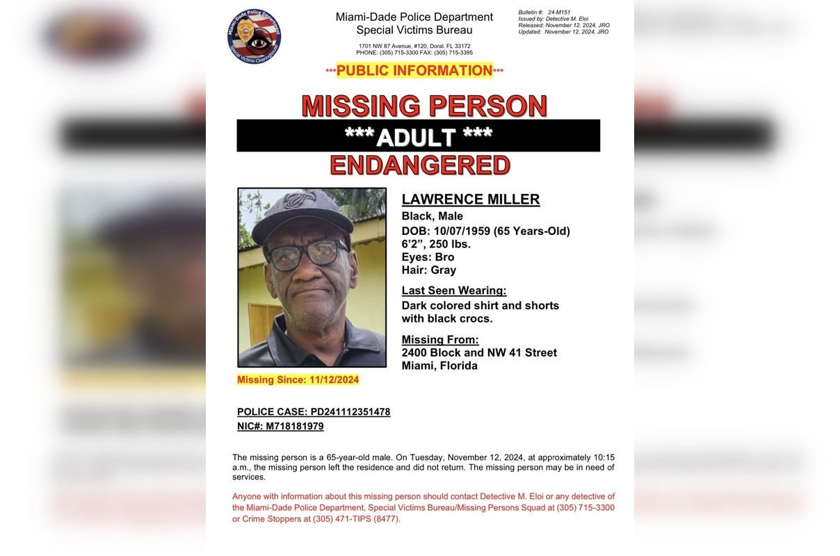 Public's Help Sought in Search for Missing 65-Year-Old Lawrence Miller