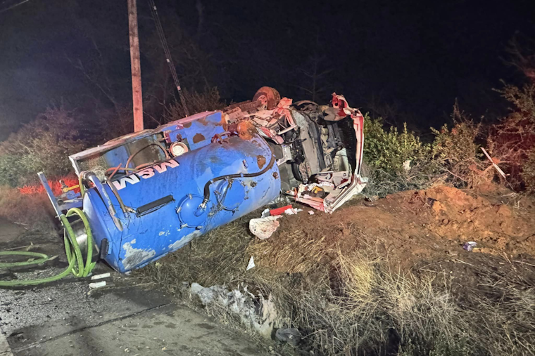 Rollover of Tanker Truck Near Calistoga Prompts Emergency Response and