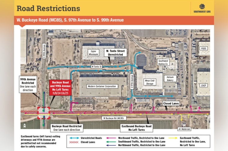 Upcoming Construction at Buckeye Road and 99th Avenue, Southwest Gas