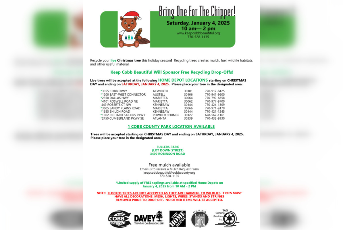 Cobb County Offers Free Christmas Tree Recycling and Sapling Giveaway Cobb County Offers Free Christmas Tree Recycling and Sapling Giveaway