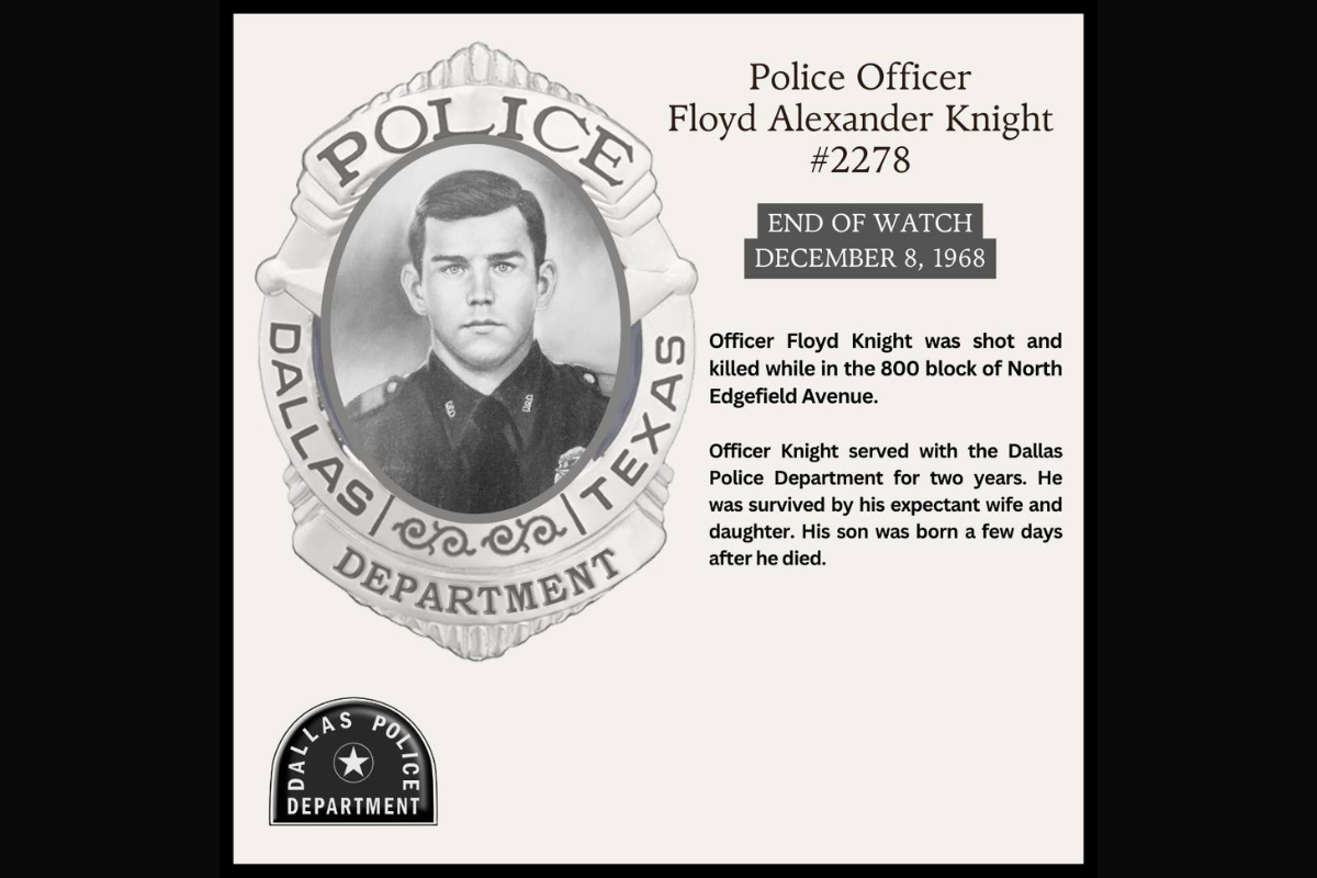 Dallas Police Officer Floyd Alexander Knight Remembered Following Line