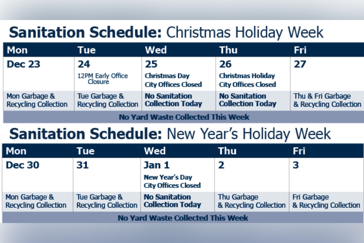 Jacksonville Announces Holiday Closures, City Services Schedule and