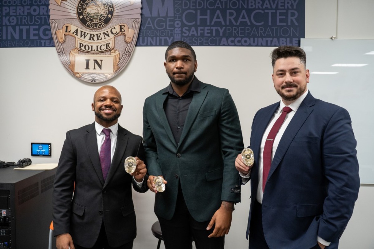 Lawrence Police Department Welcomes Three New Officers and Celebrates