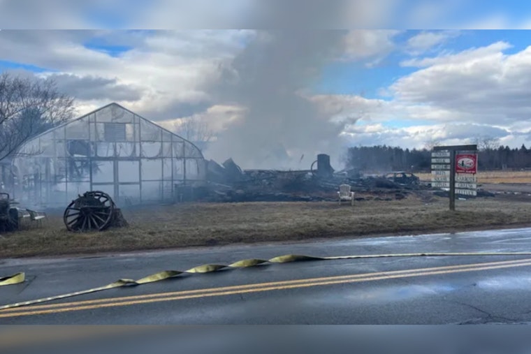 Historic Red Fire Farm in Granby Engulfed by Devastating Blaze,