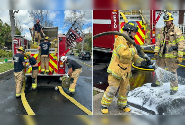 Orange County Fire Authority Extinguishes Santa Ana Blaze in Nine