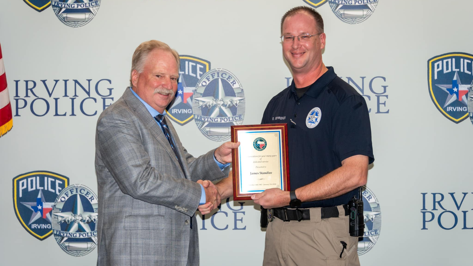 Police Department Honors Long-Serving Officers Hart and Standlee on