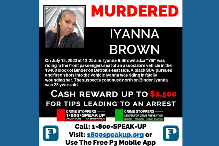 Crime Stoppers of Michigan Offers $2,500 Reward for Tips in Detroit