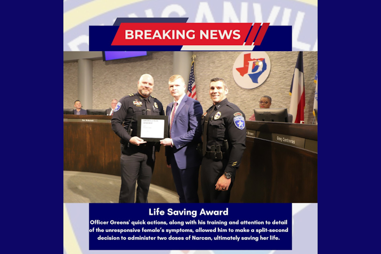 Duncanville Hero Cop Awarded for Quick Action in Opioid Overdose Save