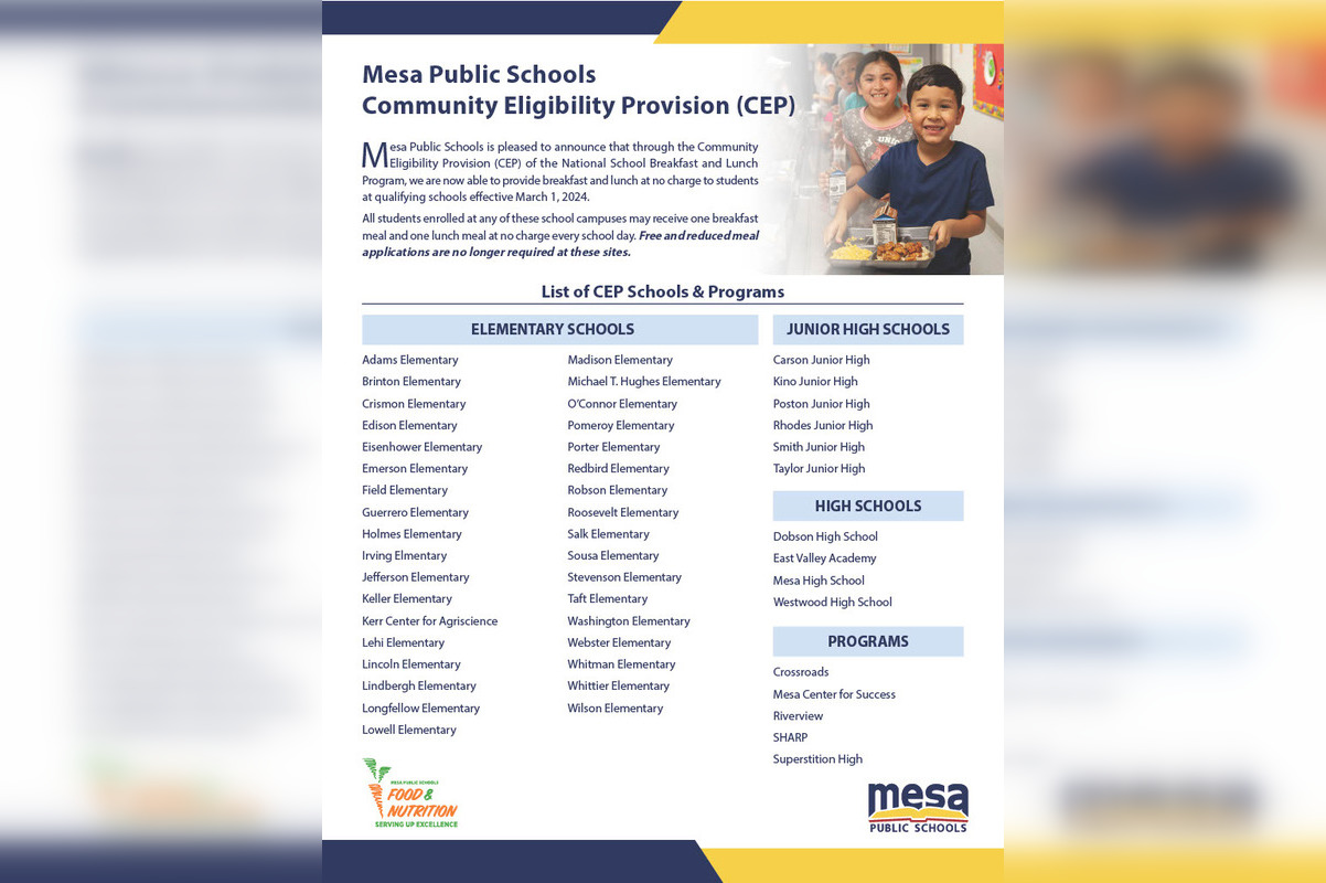 Federal Program Expands, Granting Free School Meals in Mesa and Other