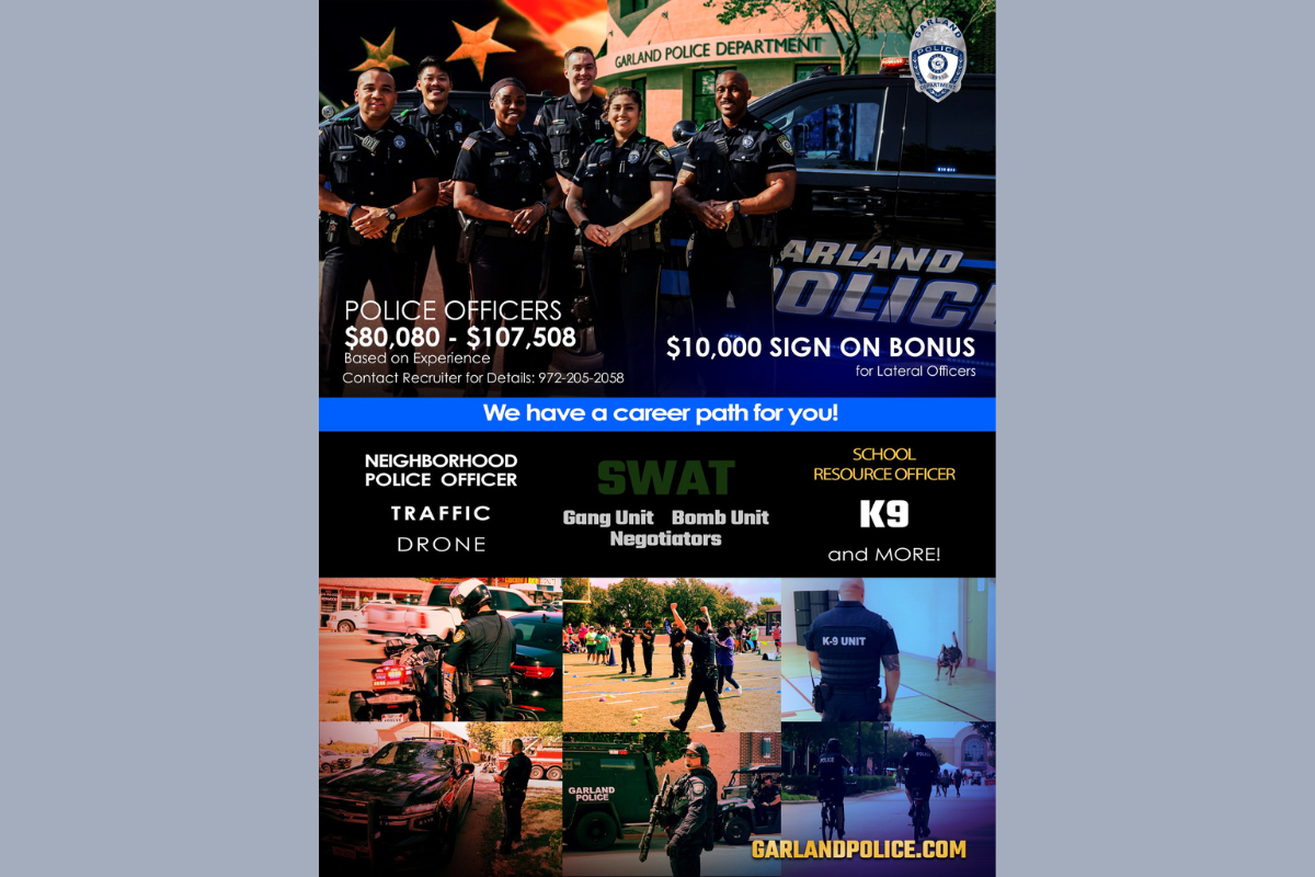 Garland Police Department Invites Aspiring Officers to Join Ranks with