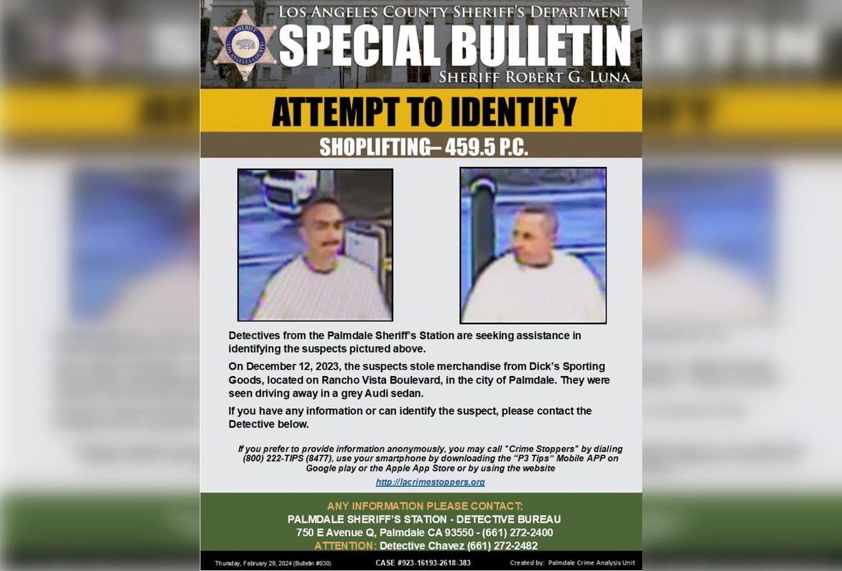 La Sheriffs Department Seeks Publics Help To Identify Suspects In