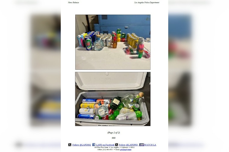 LAPD's "Safe Sip" Operation Nets a Dozen in Downtown LA for Unlicensed