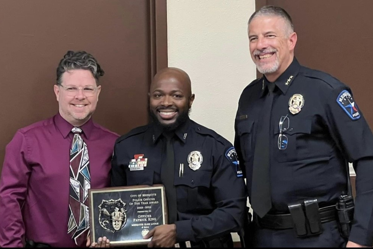 Mesquite Officer Patrick King Awarded 'Police Officer of the Year' for