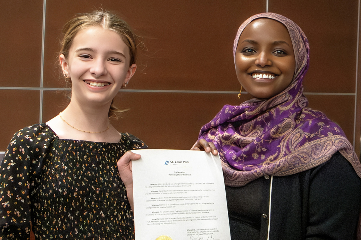 St. Louis Park Middle Schooler Claire Westlund Wins 'Mayor for a Day'