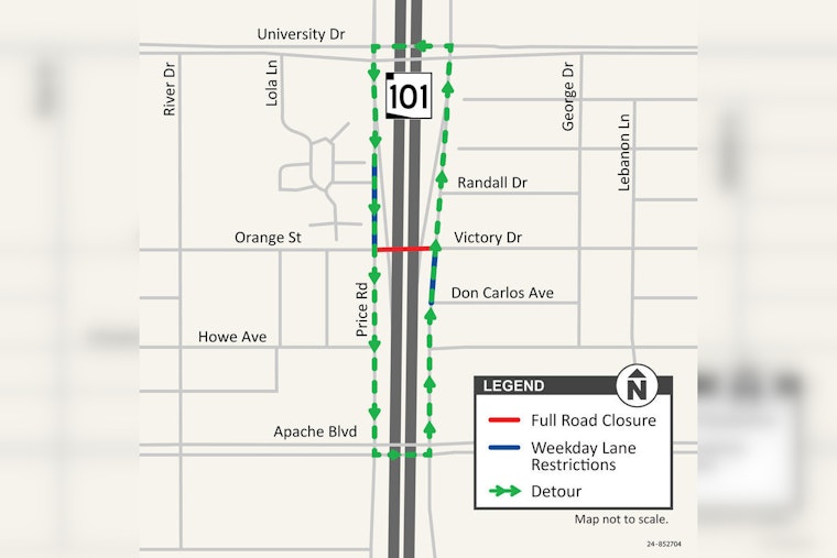 Tempe's Victory Drive Bridge Over Loop 101 to Close March 11 for