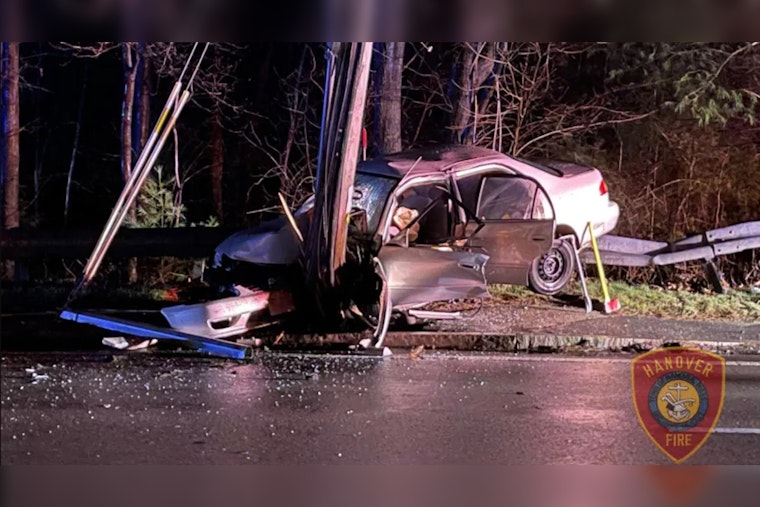Vehicle Crash Near Hanover Police Dept Leaves One Injured and Causes