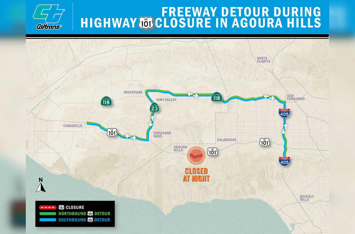 Agoura Hills Drivers Prepare For Nighttime 101 Freeway Closures Amid